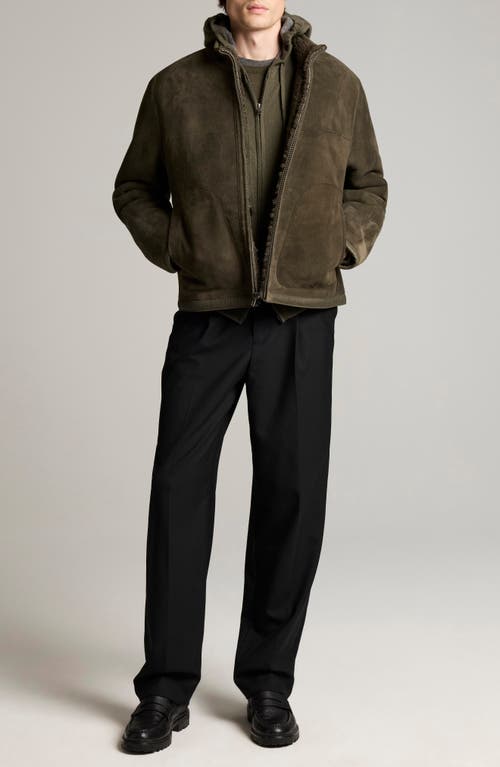 VINCE Vince Genuine Shearling Funnel Neck Jacket